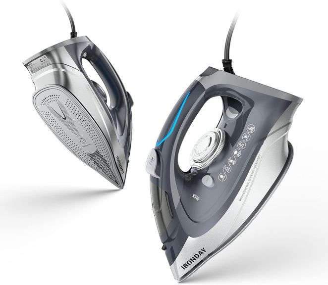 IRONDAY 1700W Steam Iron for Clothes, Burst of Steam, Auto shutoff ...