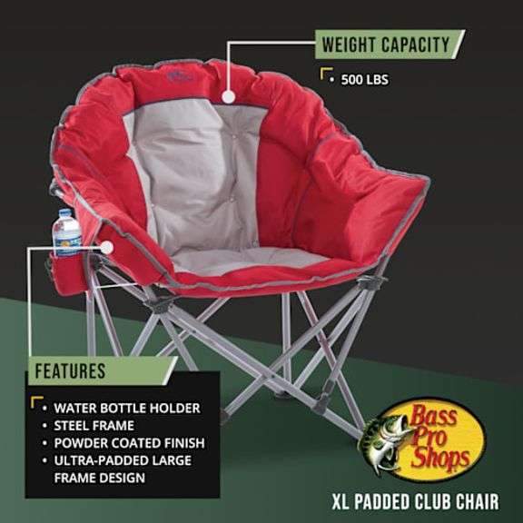 Bass Pro Shops XL Padded Club Chair - Red/Gray - Matthews Auctioneers