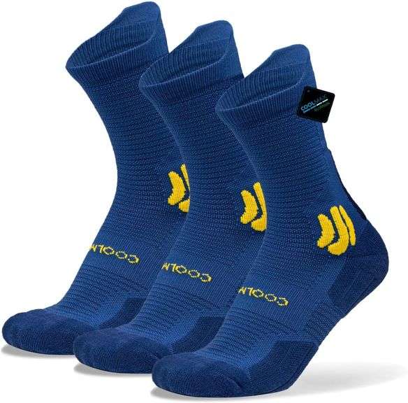 BRISIRA Coolmax Bamboo Viscose Running Socks Crew Athletic Anti Blister ...