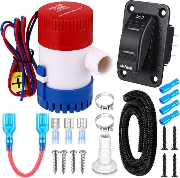 (Open box) Saysurey Automatic Bilge Pump Boat Bilge Pump 12v 24v 3 Way ...