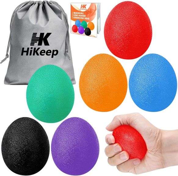 HiKeep Stress Balls for Adults (6 Pack), Grip Strength Trainer, Hand ...