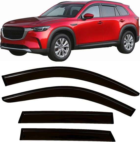 2024-2026 Tape-On Rain Guards for Mazda CX-90 & CX-70 Side Window Visor ...