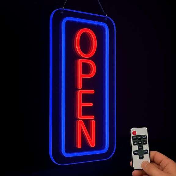 Crazy Neon Open Sign with Remote, Open Signs for Business, Ultra Bright ...