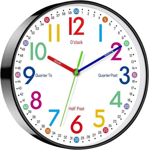 TAGLUMO Kids Wall Clock, 8 Inch Small Modern Wall Clocks Battery ...