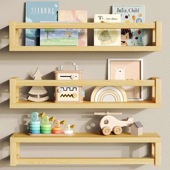 Upgraded Thick Floating Shelves - Multi-Use Wall-Mounted Bookshelves ...