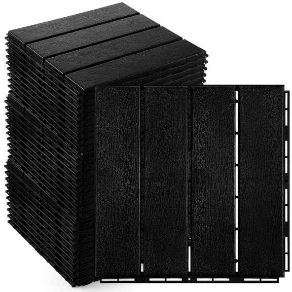 Treela Plastic Interlocking Deck Tiles 12 x 12 Inch Patio Deck Tiles ...