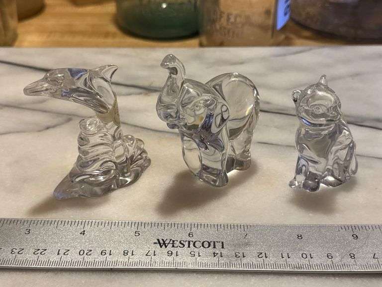 Set of Three Lenox Crystal Animal Figurines - Matthews Auctioneers