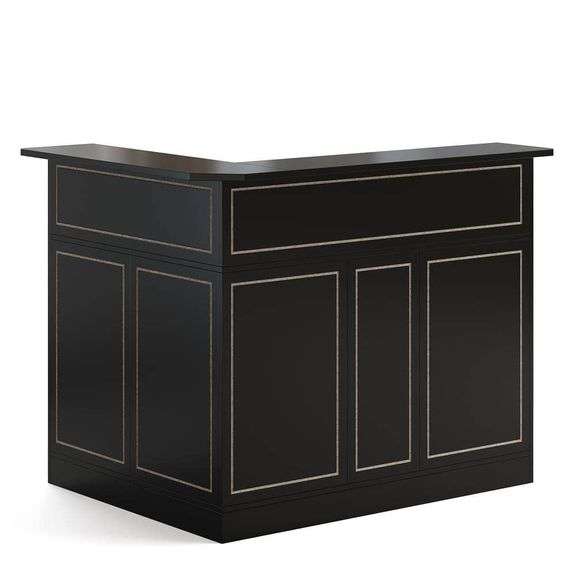 Kearsten Black 46.5 in. Corner Bar L-Shaped Home Bar Table with ...