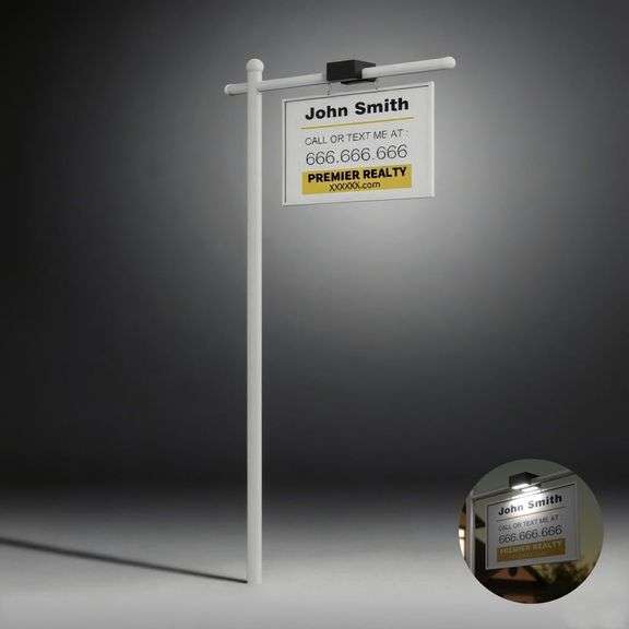 Real Estate Sign Post White - Matthews Auctioneers
