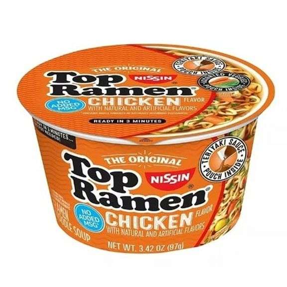 $18 Nissin Top Ramen Bowl Ramen Noodle Soup, Chicken, 3.42 Ounce Pack ...