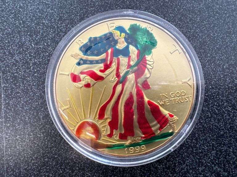 1999 American Silver Eagle Colorized Coin, 1oz silver - Matthews ...