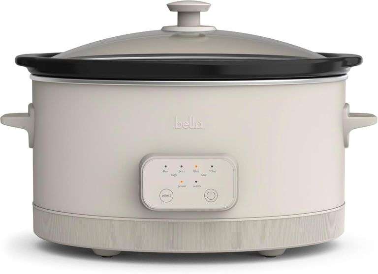 bella 6.0 Qt Programmable Slow Cooker, EverGood Ceramic Nonstick ...