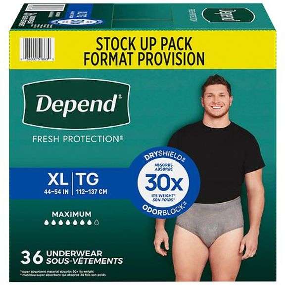Depend Fresh Protection Adult Incontinence Disposable Underwear for Men ...