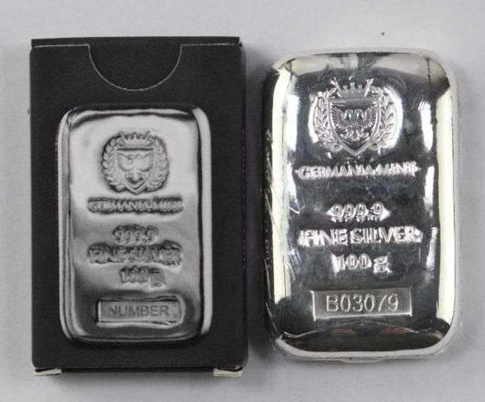 Germania Mint 100 Gram .9999 Silver Ingot/Bar - Matthew Bullock Auctioneers
