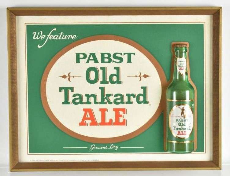 Vintage Pabst Old Tankard Ale Advertising Cardboard Beer Sign - Matthew ...