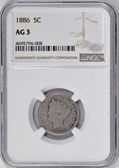 1886 Liberty Head Nickel (NGC) AG3 - Matthew Bullock Auctioneers