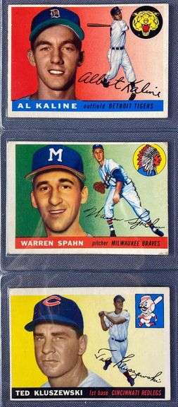 Group of 3 1955 Topps Baseball Cards - Matthew Bullock Auctioneers
