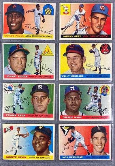 Group of 50 1955 Topps Baseball Cards - Matthew Bullock Auctioneers