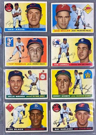 Group of 22 1955 Topps Baseball Cards - Matthew Bullock Auctioneers