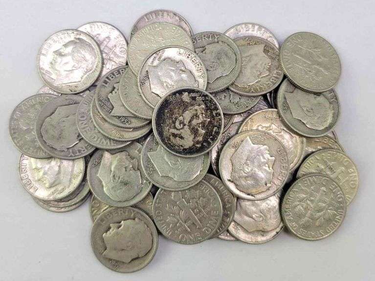 Group of (50) Roosevelt Silver Dimes - Matthew Bullock Auctioneers