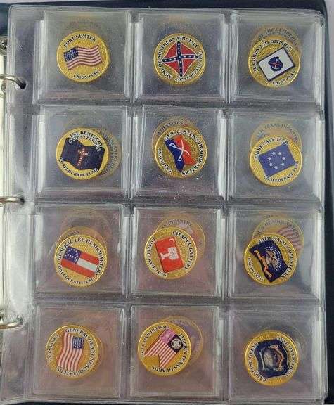 Group of (78) Kennedy Half Dollars Colorized Union & Confederate Flags ...