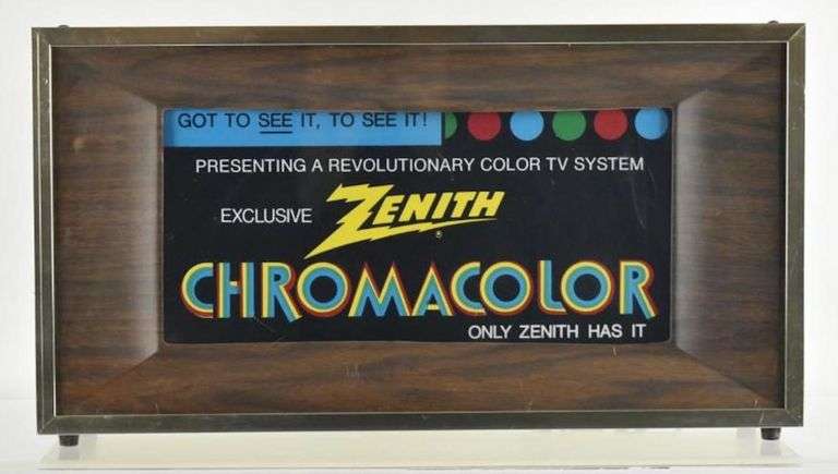 Vintage Zenith Chromacolor Light Up Advertising Motion Sign - Matthew ...