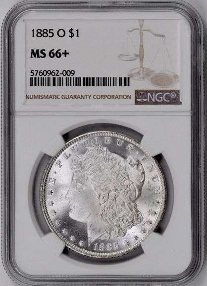 1885 O Morgan Silver Dollar (NGC) MS66+ - Matthew Bullock Auctioneers