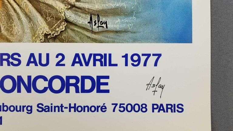 Erotic artist Alain Aslan poster - Matthew Bullock Auctioneers