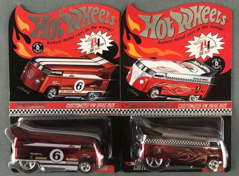 Group of 2 Hot Wheels Red Line Club Customized VW Drag Bus - Matthew ...