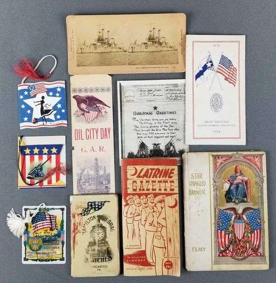 Group of tally cards, bookmark, booklets - Matthew Bullock Auctioneers