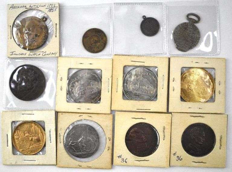 Group of (12) Token, Coins, Love Token, Medals & More - Matthew Bullock ...