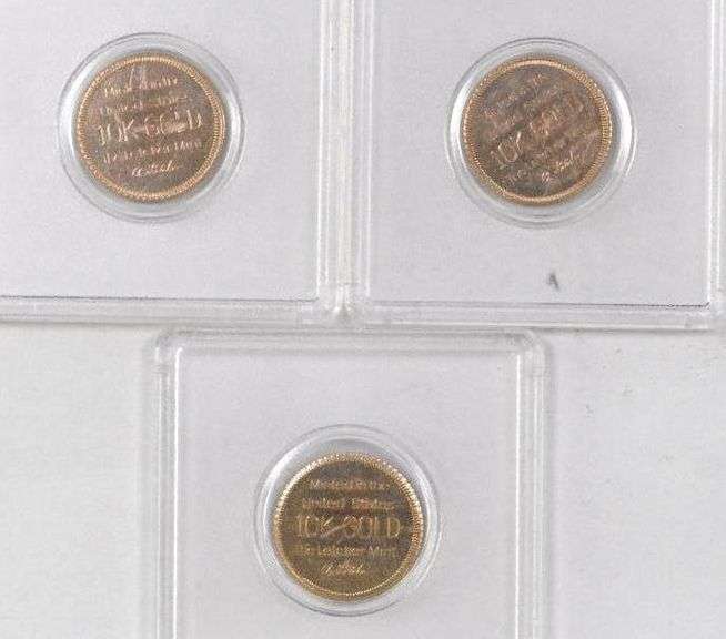 Group of (3) The Letcher Mint 1.8 Grams 10K Gold - Matthew Bullock ...