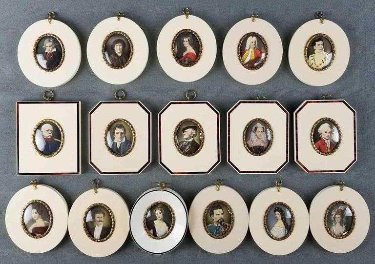 Group of 16 miniature portraits - Matthew Bullock Auctioneers