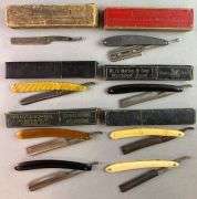 Group of 8 Antique Straight Razors Bakelite Bone - Matthew Bullock ...