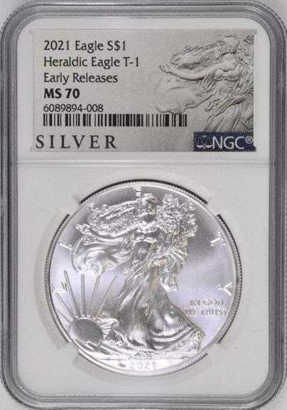 2021 American Silver Eagle Heraldic Eagle T-1 1oz (NGC) MS70 Early Release - Matthew Bullock ...