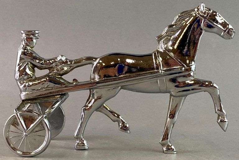 Chrome Cast Iron Harness Racing Trophy Topper - Matthew Bullock Auctioneers
