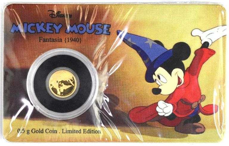 2017 NIUE $2.50 Mickey Mouse 0.5 Grams .9999 Fine Gold Limited Edition ...