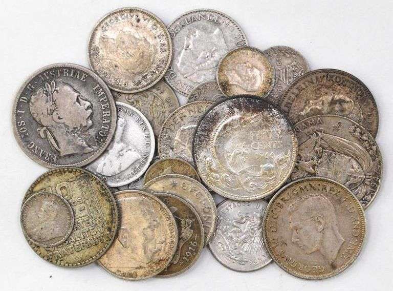 Group of (25) Foreign / World Silver Coins - Matthew Bullock Auctioneers