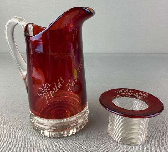 Group of 2 Worlds Fair Ruby Flash Glasses - Matthew Bullock Auctioneers