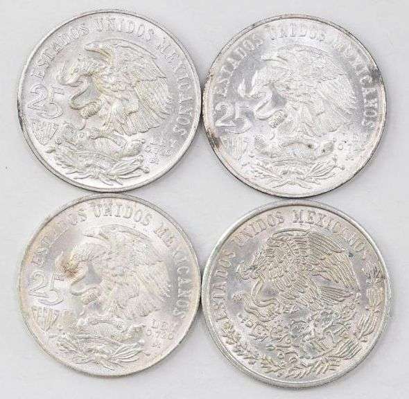 Group of (4) Mexico 25 & 100 Pesos Silver - Matthew Bullock Auctioneers
