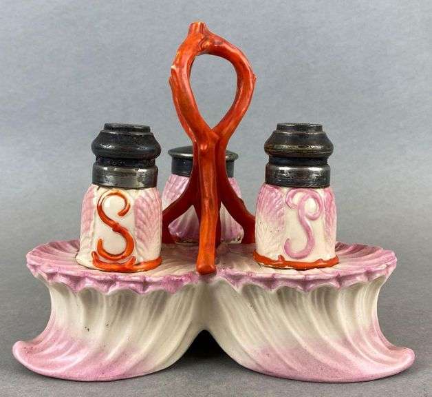 Vintage Salt, Pepper, and Sugar Carrier Set - Matthew Bullock Auctioneers