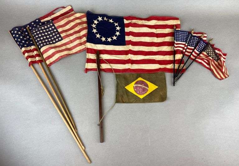 Group of 9 Assorted Flags - Matthew Bullock Auctioneers