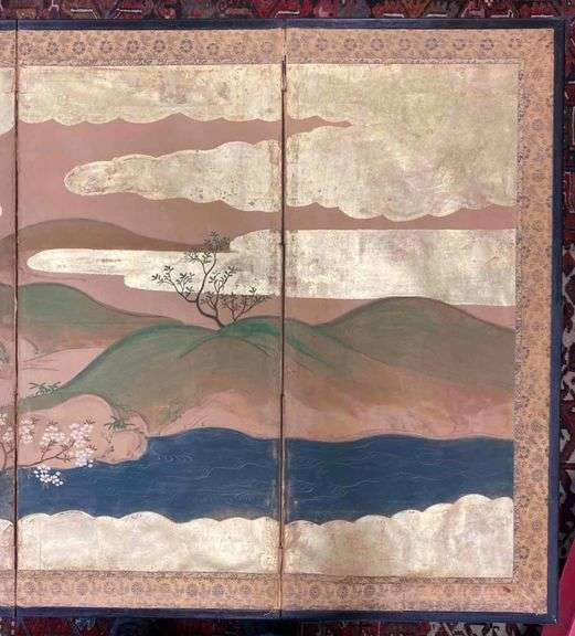 Japanese Folding 8 Panel Paper Low Screen - Matthew Bullock Auctioneers