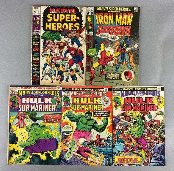 Group of 5 Marvel Super-Hero Comic Books - Matthew Bullock Auctioneers