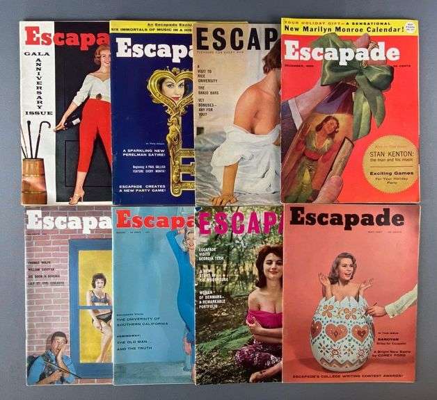 Group of 8 Escapade Adult Magazines - Matthew Bullock Auctioneers