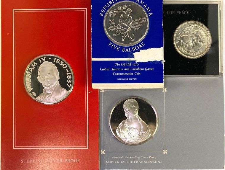 Group of Sterling Silver Medals Coins - Matthew Bullock Auctioneers