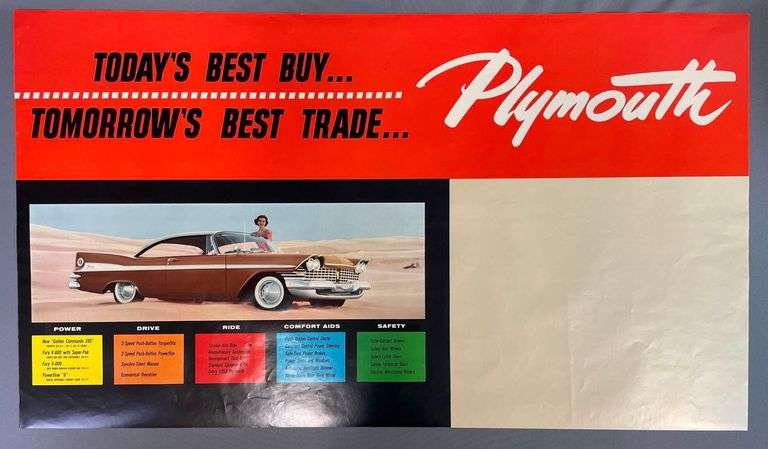 Chrysler Plymouth Advertising Poster - Matthew Bullock Auctioneers