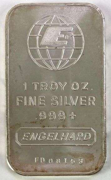 Engelhard E Logo Cast Vertical 1oz. .999 Fine Silver Ingot/Bar ...