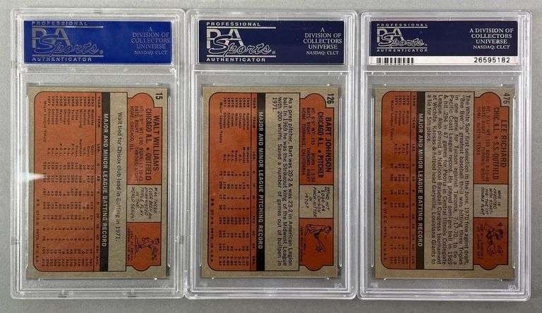Group of 3 - 1972 Topps Baseball PSA Mint 9s - Matthew Bullock Auctioneers
