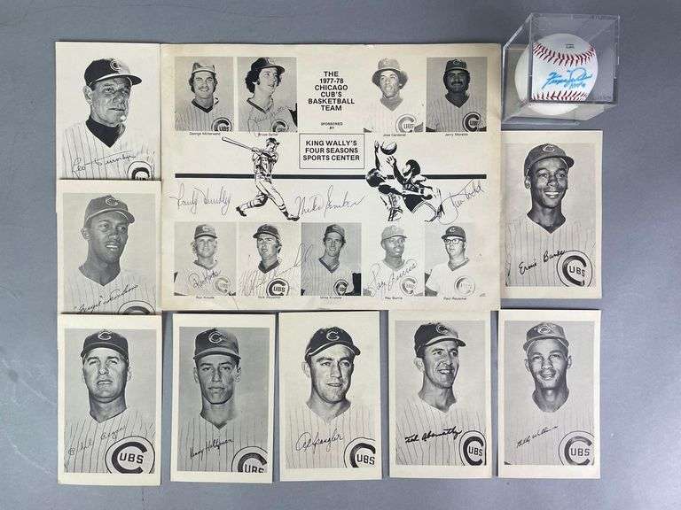 Group of Chicago Cubs Signed Ephemera and Team Set - Matthew Bullock ...